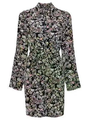 Zadig&Voltaire Botanical-print Silk Shirtdress - Black