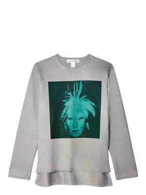 Comme Des Garçons Graphic-print Layered Jumper - Grey