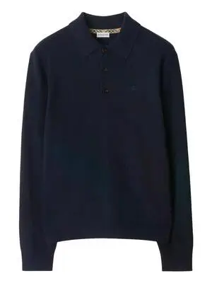 Burberry Cashmere-blend Polo Shirt - Blue