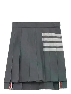 Thom Browne 4-bar Stripe Pleated Mini Skirt - Grey