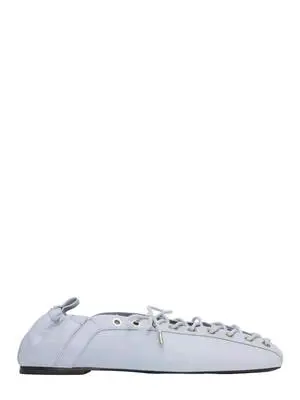 GANNI Lace-Up Ballet Flats Blue