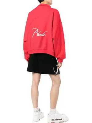 Rhude Embroidered Half-zip Sweatshirt - Red