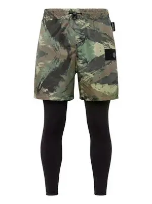 PLEIN SPORT Camouflage-print Layered Track Pants - Black