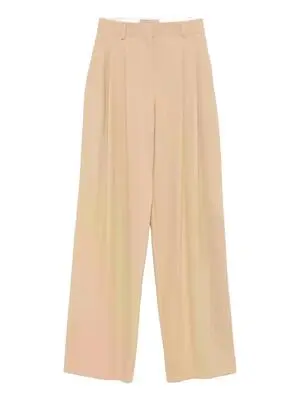Ermanno Scervino Pleated Wide Leg Trousers - Neutrals