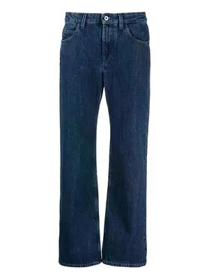 Off-White Cropped Straight-leg Jeans - Blue