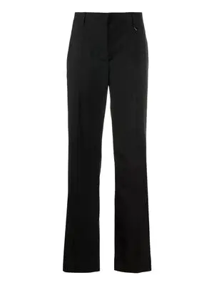 Prada Prada Tailored Logo-Plaque Trousers Black
