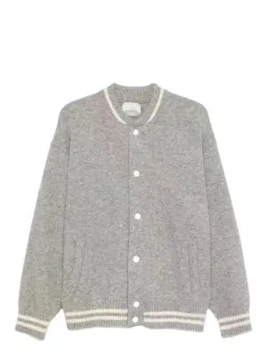 LANEUS Knitted Bomber Jacket - Grey