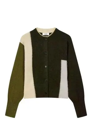STUDIO TOMBOY Colour-Block Cardigan Green