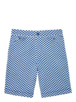 GOD'S TRUE CASHMERE Cashmere Shorts With Gingham Check Pattern - Blue