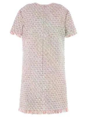 Valentino Garavani Embellished Button Tweed Mini Dress - Pink