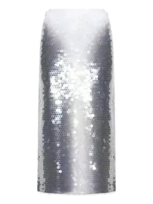 Sportmax Sequinned Pencil Skirt - Silver