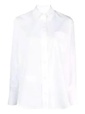 VICTORIA BECKHAM Victoria Beckham Organic Cotton Logo Embroidered Shirt