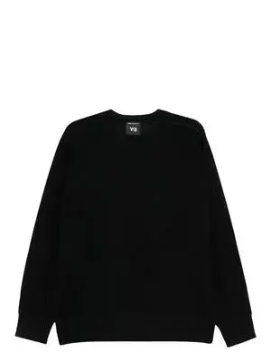 Y3 Wool Blend Crew Neck Sweater - Black