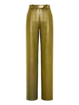 ALEKSANDRE AKHALKATSISHVILI Faux-leather Trousers - Green