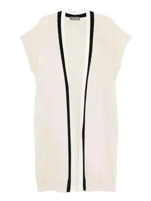 Lorena Antoniazzi Wool Blend Fine Knit Open Front Cardigan - Neutrals
