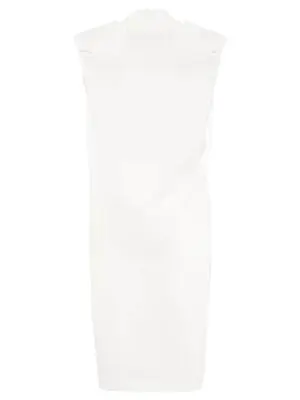 Issey Miyake Draped Mock Neck Knee-length Dress - Neutrals