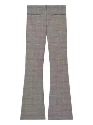 COURREGES Mid-rise Flare Prince Of Wales Check Wool Blend Trousers - Black