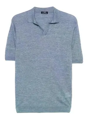 BARBA NAPOLI Fine-knit T-shirt - Blue