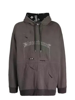 CHILDREN OF THE DISCORDANCE Logo Embroidered Cotton Hoodie - Grey