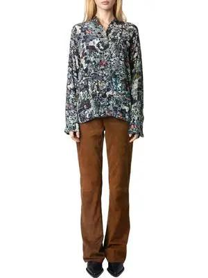 Zadig&Voltaire Truett Shirt With All-over Graphic Print - Black