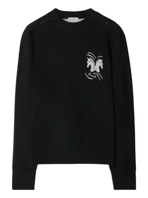 Burberry Mirrored Horse Knit Jumper - Black