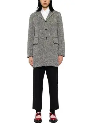 Comme Des Garçons Herringbone Tweed Single-breasted Coat - Grey