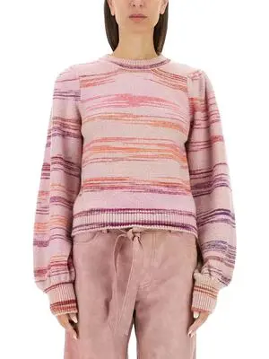 Baum Und Pferdgarten Carmy Striped Puff Sleeve Sweater - Pink