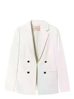 TWINSET Jewelled-button Double-breasted Blazer - White