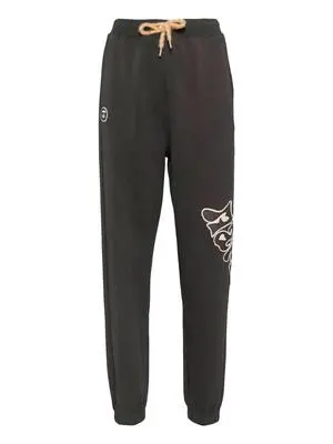 A BATHING APE Logo-appliqué Cotton-blend Sweatpants - Grey