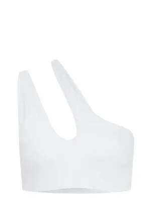 LET'S SWIM One-shoulder Bikini Top - White