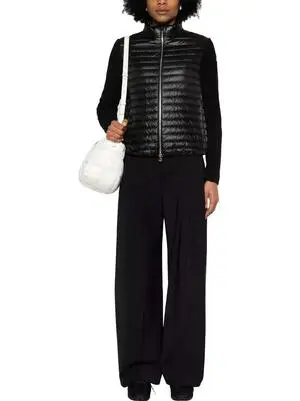 Moncler Padded Knitted Sleeve Jacket - Black