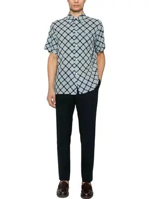 FURSAC Seersucker Textured Vertical Stripe Trousers - Blue