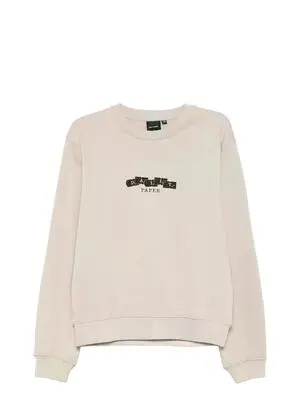 DAILY PAPER Logo Print Crewneck Sweatshirt - Neutrals