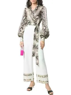Philipp Plein Gold-studded Cady Trousers - White