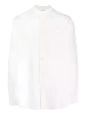 FORME D'EXPRESSION Band-collar Cotton Shirt - White