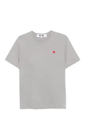 Play Comme Des Garcon Mini Heart-patch T-shirt - Grey
