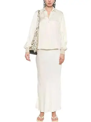 AKEP Satin Maxi Skirt - Neutrals