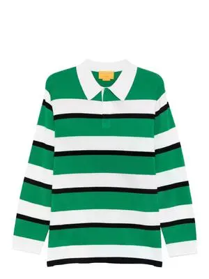 Guest In Residence Striped Rugby Polo Shirt - Green