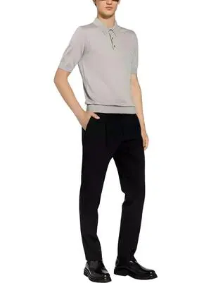 Dolce & Gabbana Fine-knit Polo Shirt - Grey