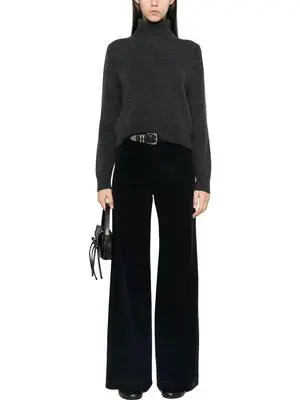 NILI LOTAN Nili Lotan Hollyn Fine Knit Lambswool Roll Neck Sweater