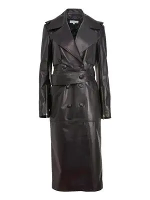 FLEUR DU MAL Moto Leather Trench Coat - Black