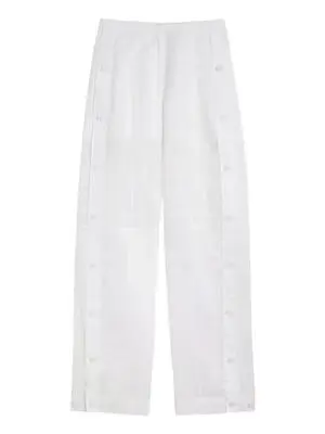 JIL SANDER Jil Sander Cotton Palazzo Trousers With Side Button Fastening White