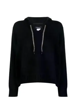 Fabiana Filippi Hooded V-neck Jumper - Black