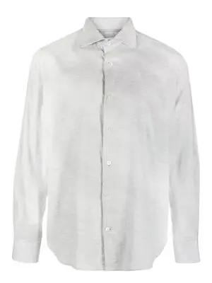 Eleventy Dandy Long-sleeved Cotton-lyocell Shirt - Grey
