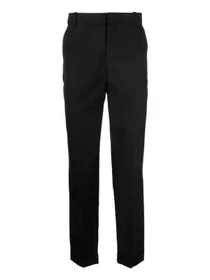 Balmain Tapered Wool Trousers - Black