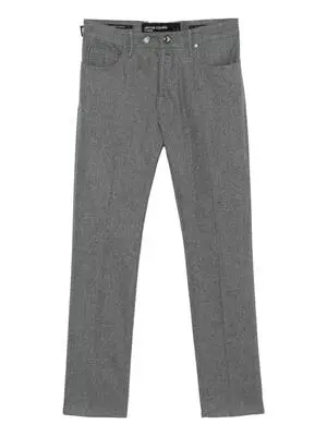 Jacob Cohen Bard Trousers Virgin Wool Flannel - Grey