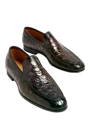 Magnanni Crocodile-embossed Loafers - Red