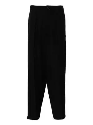 Yohji Yamamoto Tapered Wool Trousers - Black