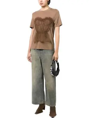 JNBY JNBY High-Waisted Wide-Leg Cropped Jeans
