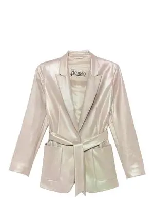 Herno Gold Lamé Blazer - Neutrals